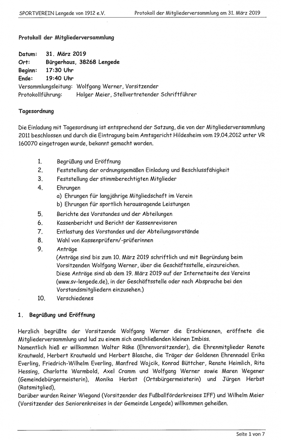 Muster-Protokoll Einer Mitgliederversammlung – WEOS
